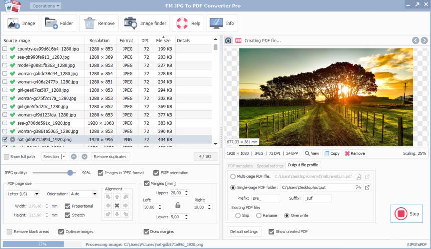 Batch mode JPG to PDF conversion | FM JPG To PDF Converter Pro